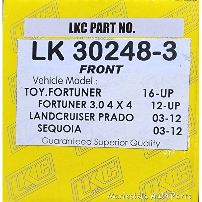 Brake Pad Front Toyota Fortuner 2016 UP ( LKC BRAND ) | Shopee Philippines