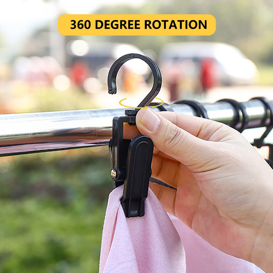 HALLOMALL 1pc Multifunctional Rotating Rod Curtain Clip Strong Plastic ...