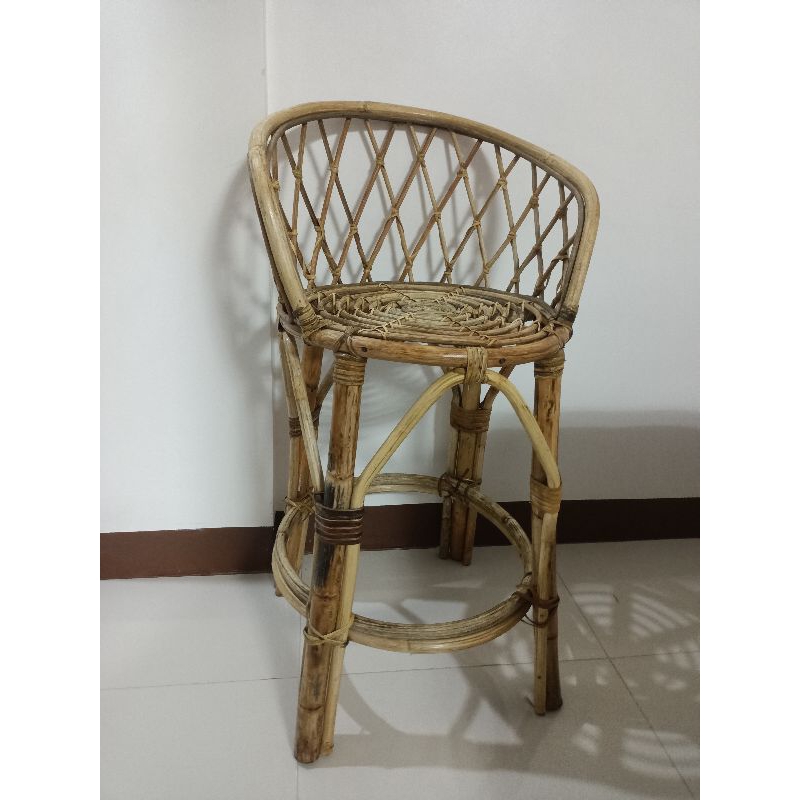 Rattan HIGH CHAIR/BAR CHAIR/handmade Chair | Shopee Philippines