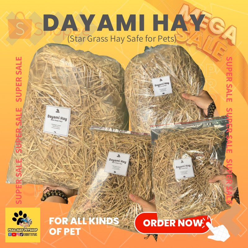 DAYAMI star grass hay AND alfalfa hay for rabbit, bird, guineapig ...