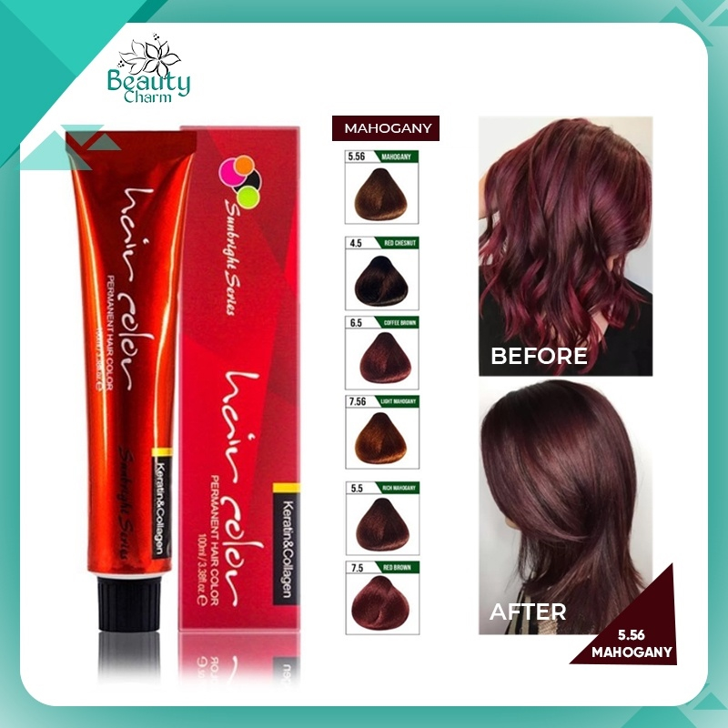 SUNBRIGHT SERIES HAIR COLOR 5.56 MAHOGANY (100ML) | Shopee Philippines