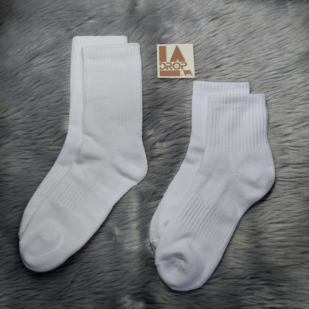 Plain Socks Crew Socks Mid Socks High Quality THICK Cotton Unisex ...