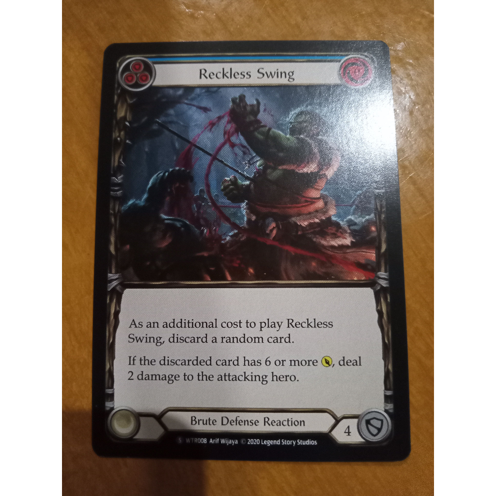 FAB Reckless Swing Super Rare Welcome to Rathe Flesh and Blood TCG ...