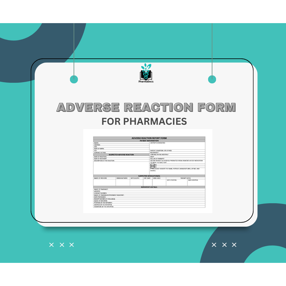 Adverse Reaction Form for Pharmacy (50 sheets per pad) | Shopee Philippines