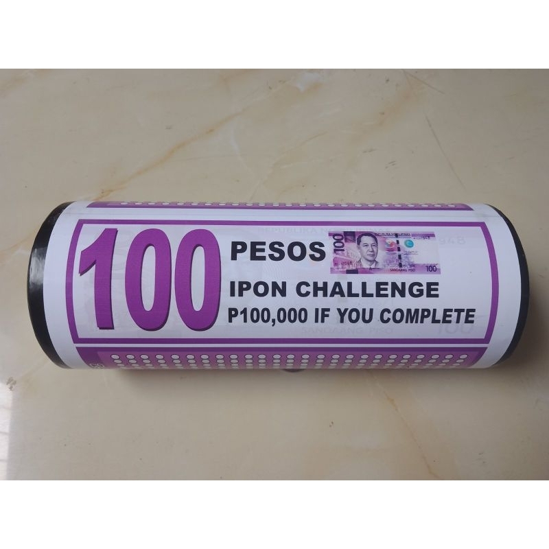 100 Pesos Bill Ipon Challenge Alkansya 100,000 if you Complete | Shopee ...
