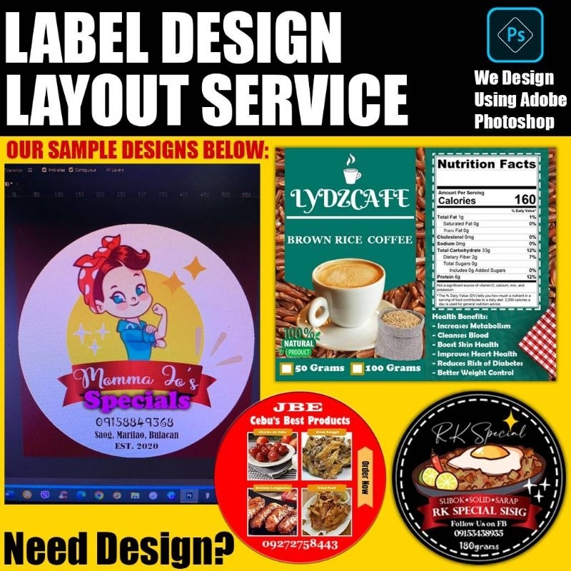 LABEL/LAYOUT Design Service + PRINTING (WE DESIGN LOGO/PRODUCT LABELS ...