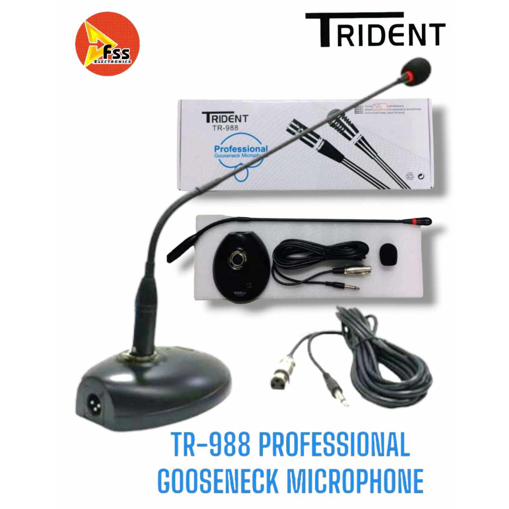 Trident TR-988 condenser mic Professional Gooseneck Microphone | Shopee ...