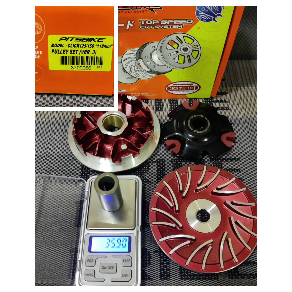 PITSBIKE PULLEY SET FOR HONDA CLICK125 CLICK150 V2, V3, & THUNDER CVT ...