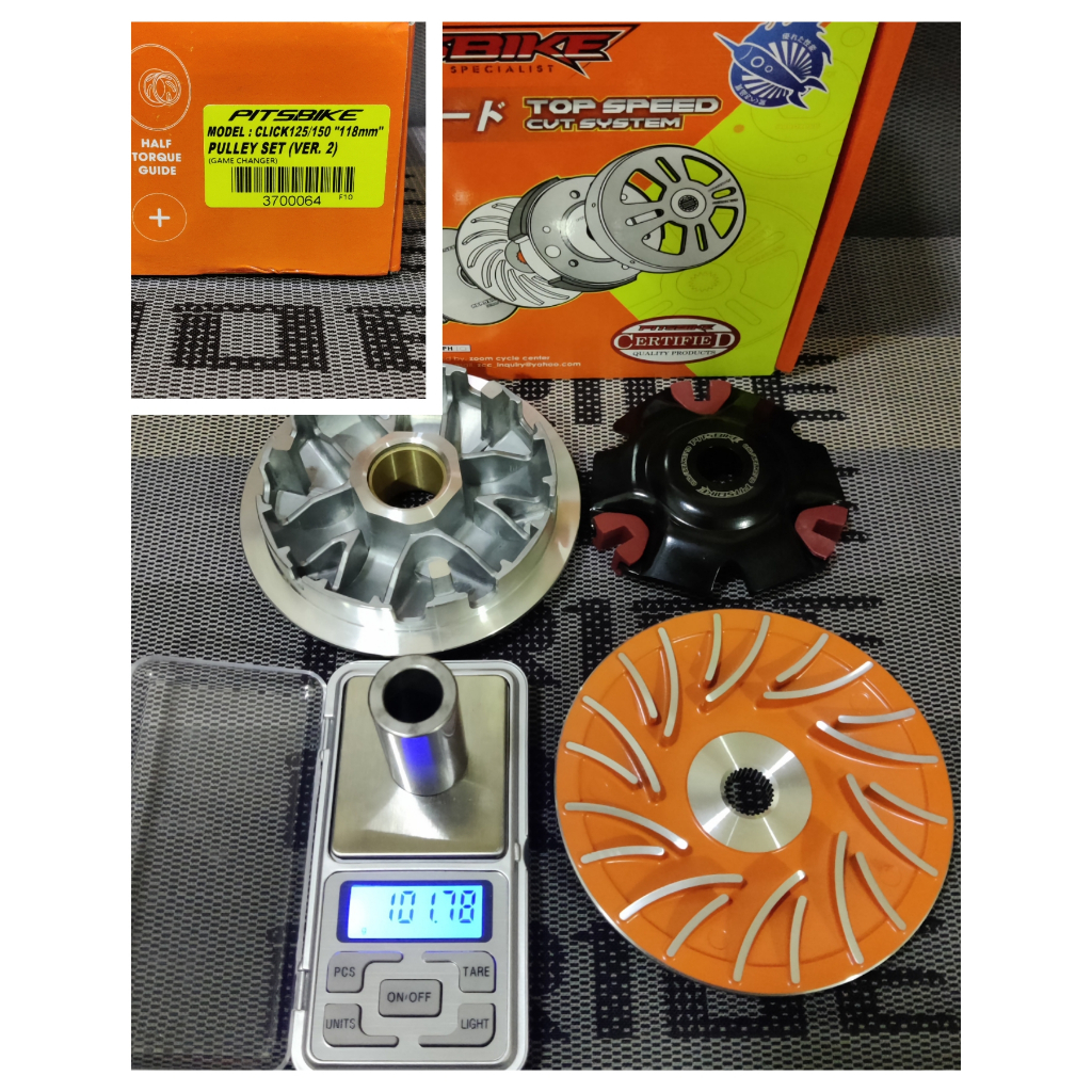 PITSBIKE PULLEY SET FOR HONDA CLICK125 CLICK150 V2, V3, & THUNDER CVT ...