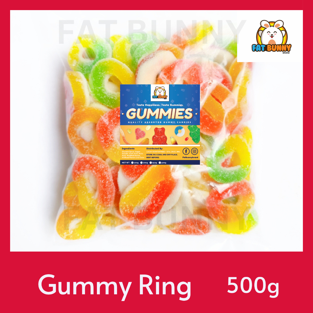 Fat Bunny Gummy Ring 500g Gummies Candy (Approximately 100 pcs ...