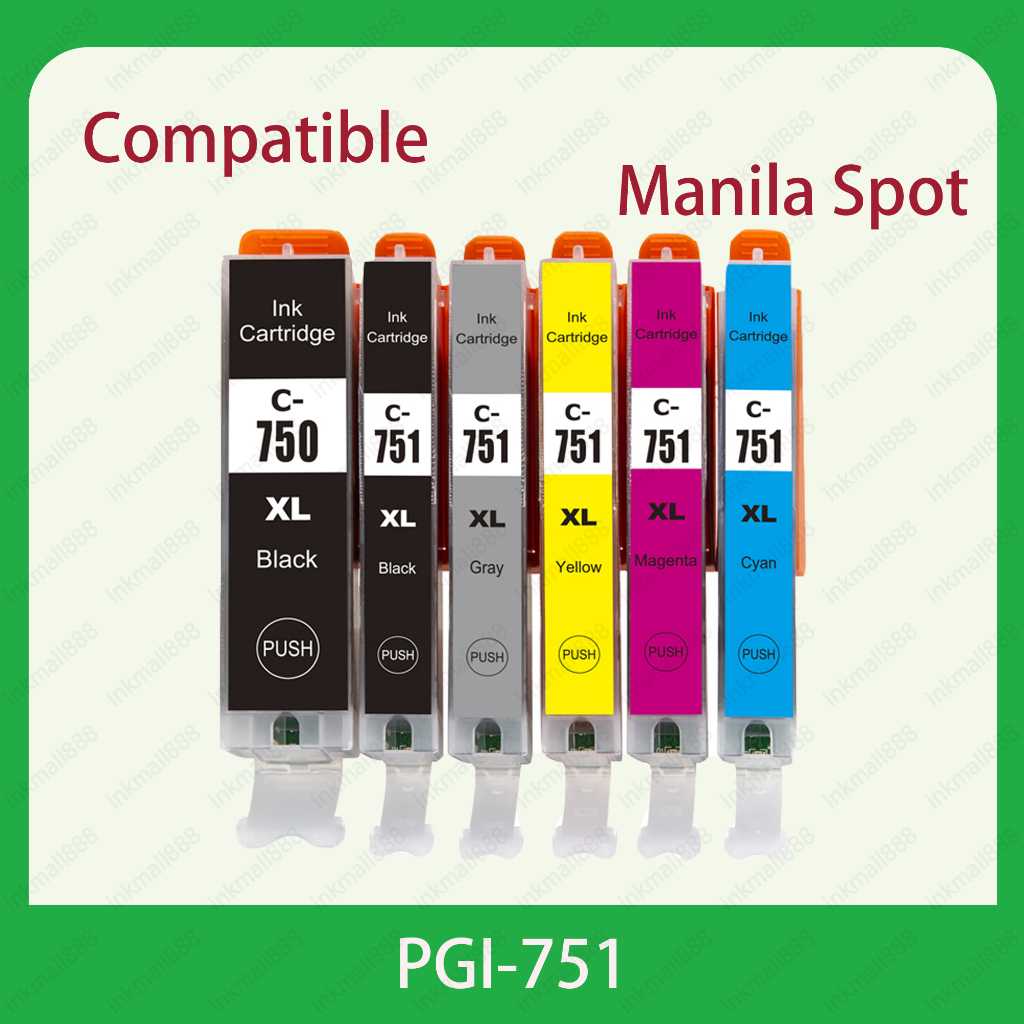 6PK Set 750XL 751XL BK C M Y GY for Canon High Yield Print Ink ...