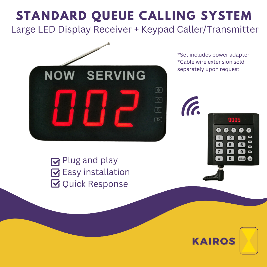 Standard Queue Calling System (LED Display Receiver + Keypad Caller/Transmitter) | Shopee ...