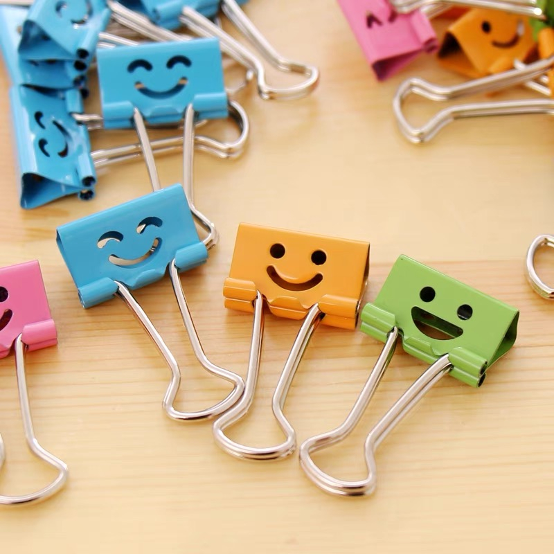 ACHIEVER 19mm COLORED SMILEY BINDER CLIPS FOR SCHOOL AND OFFICE USE ...