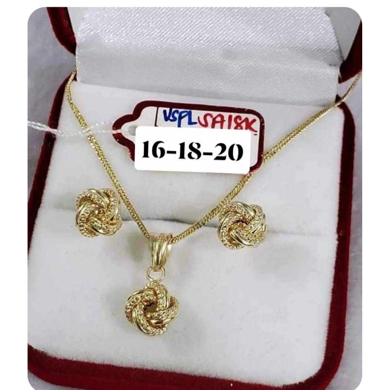 18K Saudi Gold LOVE KNOT SET ️ PAWNABLE & COD | Shopee Philippines