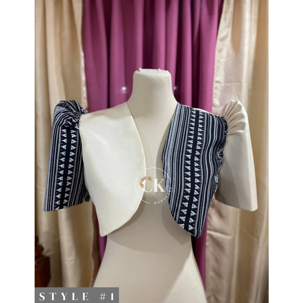 Bolero/Blazer Filipiniana Sleeves with Ethnic Fabric | Shopee Philippines