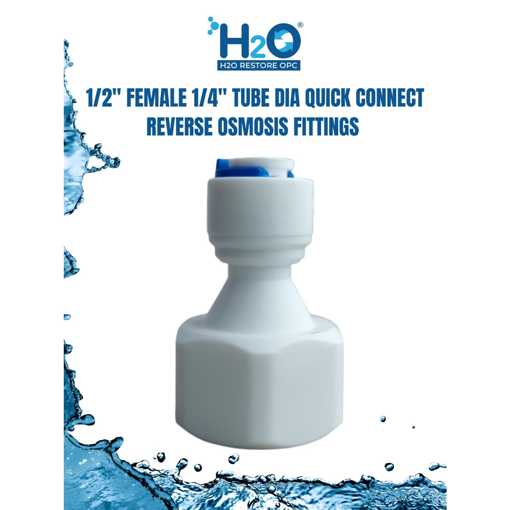 Reverse Osmosis Fittings 2 pcs Female Adapter Thread 1/2, Tube Dia 1/4 ...