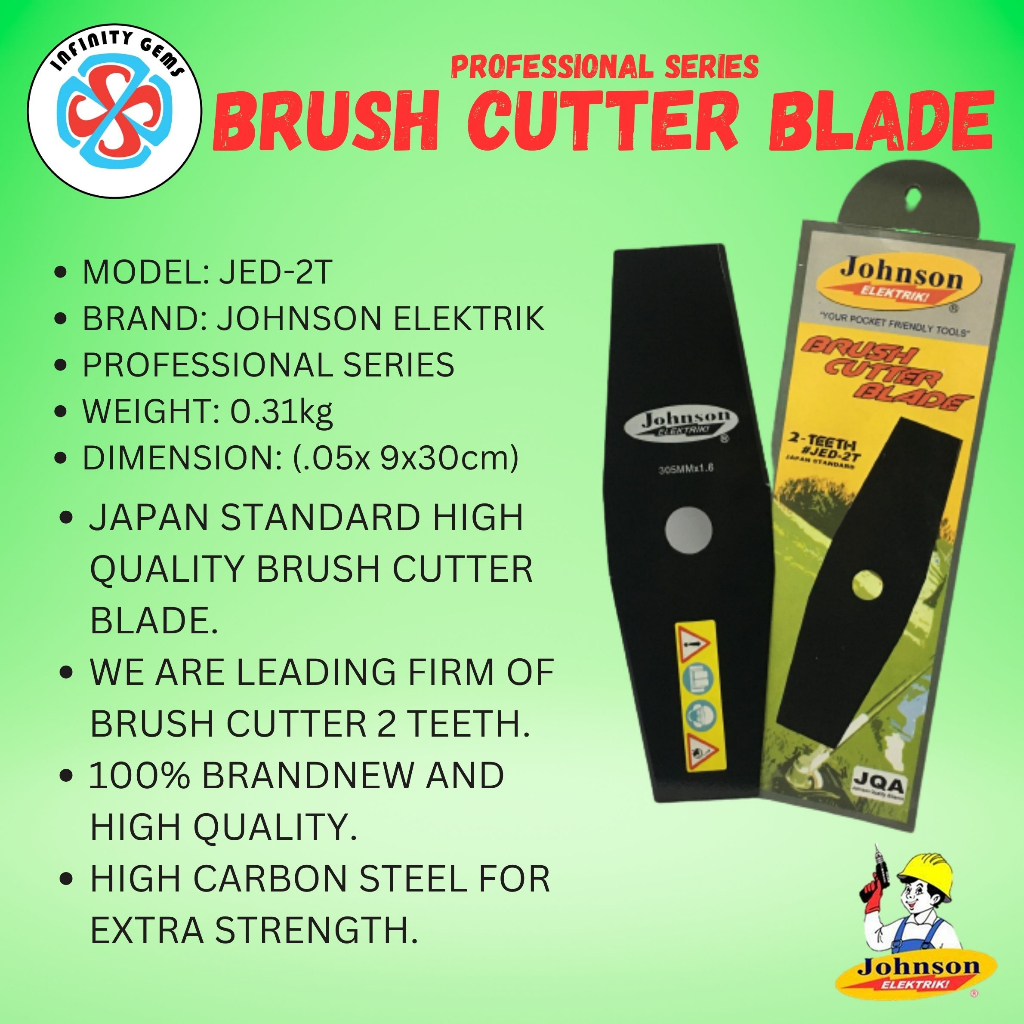 BRUSH CUTTER BLADE 2-TEETH JED-2T JOHNSON ELEKTRIK | Shopee Philippines