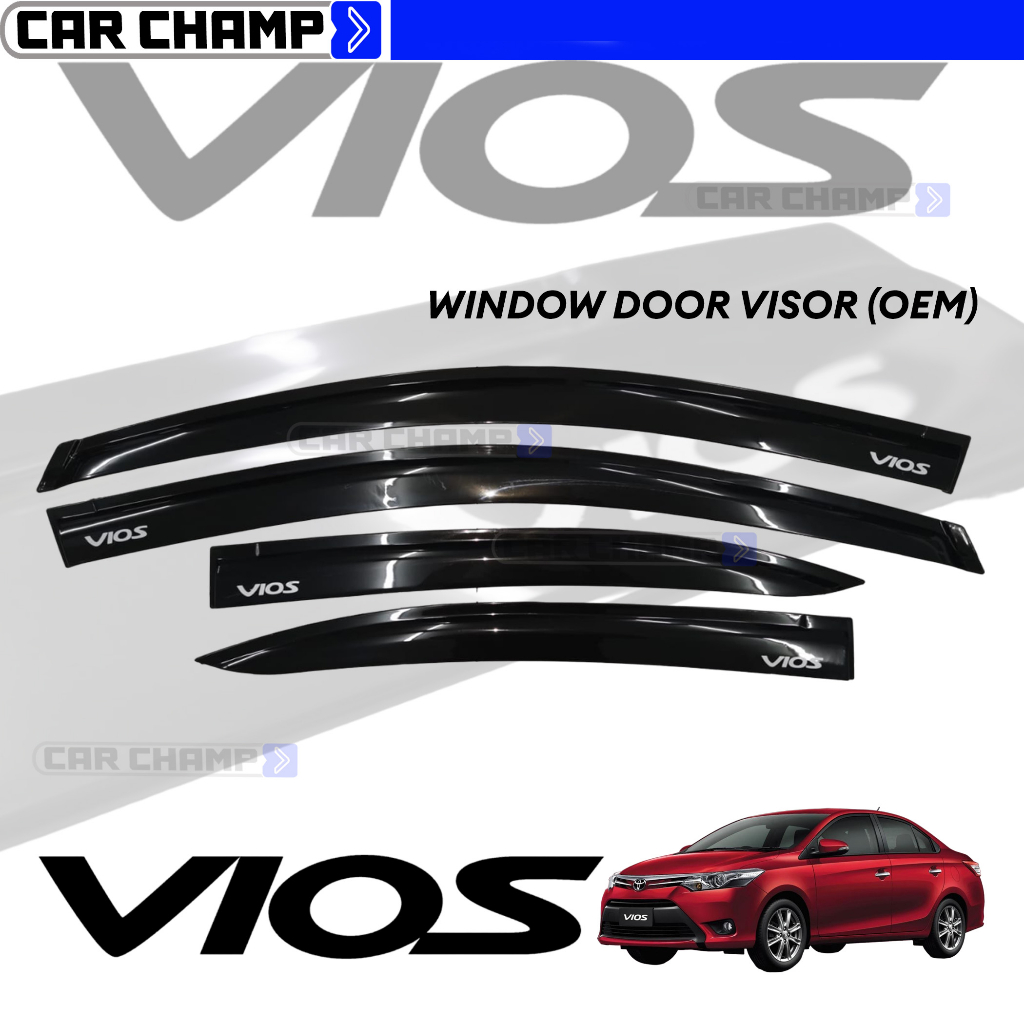 Toyota Vios Superman 2014 to 2018 V1 OEM Window Door Visor Black 2014 ...