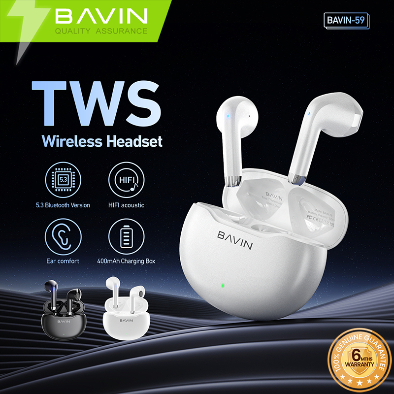 BAVIN BA59 TWS Wireless Bluetooth Earbuds | Long Battery Life, HiFi ...