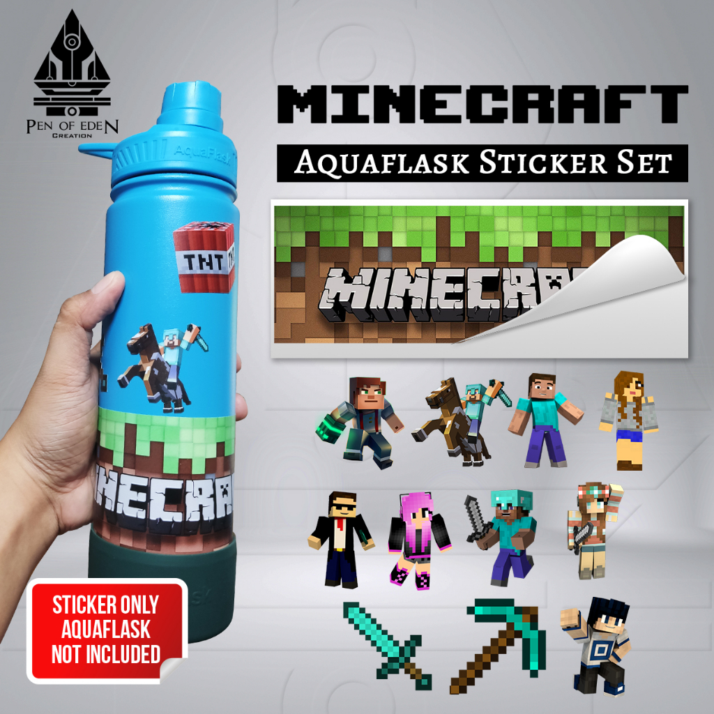 Minecraft AquaFlask Stickers (STICKER ONLY AQUAFLASK NOT INCLUDED ...