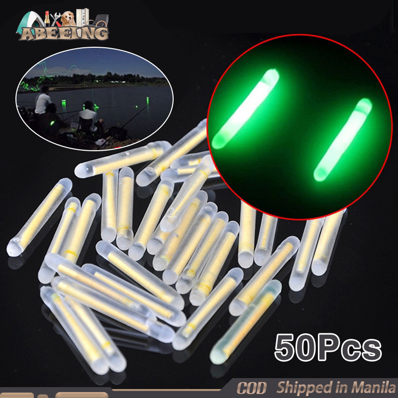 50Pcs Fishing Float Rod Lights 4.5mm Green Night Fishing Glow Sticks ...