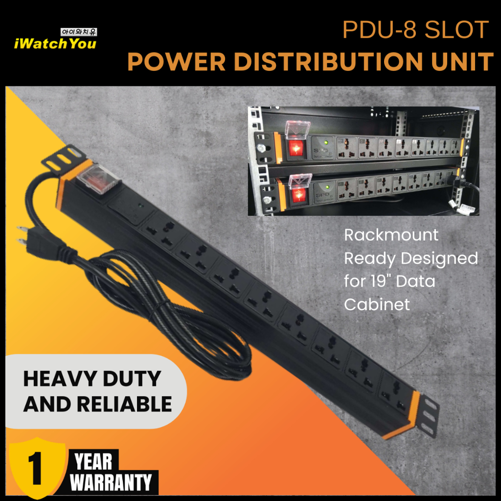 8port PDU Power Distribution Unit Rackmountable [PDU-8slots Metal type ...