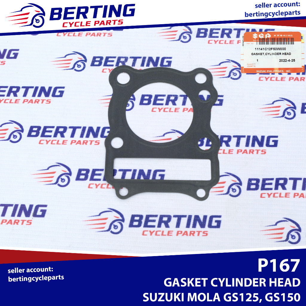 SGP GASKET CYLINDER HEAD Suzuki Mola GS125 GS150 Genuine ...