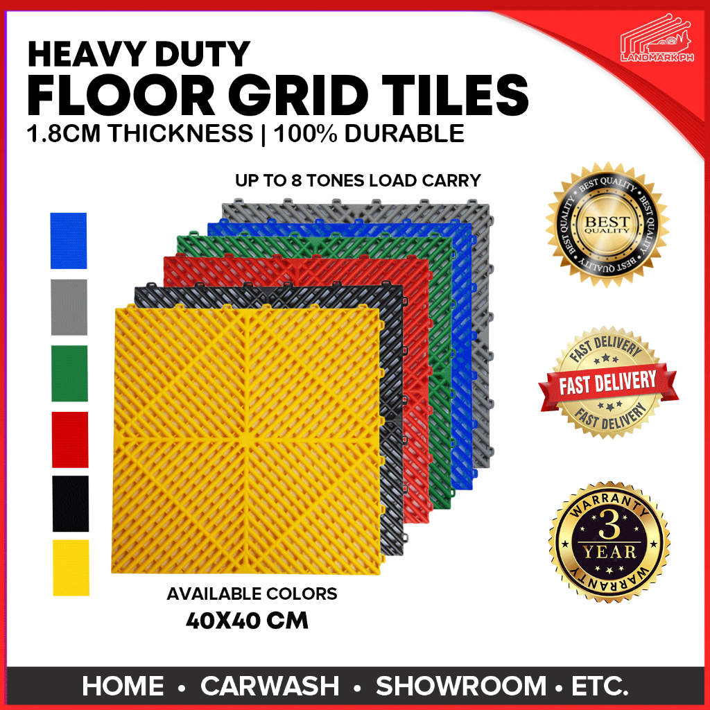Floor Grid Tiles Matting 40x40cm / Garage Polypropylene Grille / Drain ...