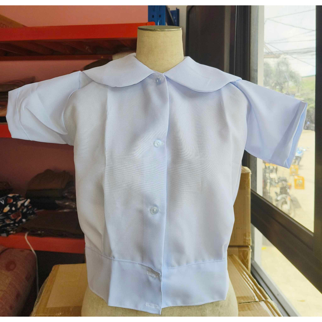 MIM Marine Collar Plain White Blouse School Uniform | Shopee Philippines