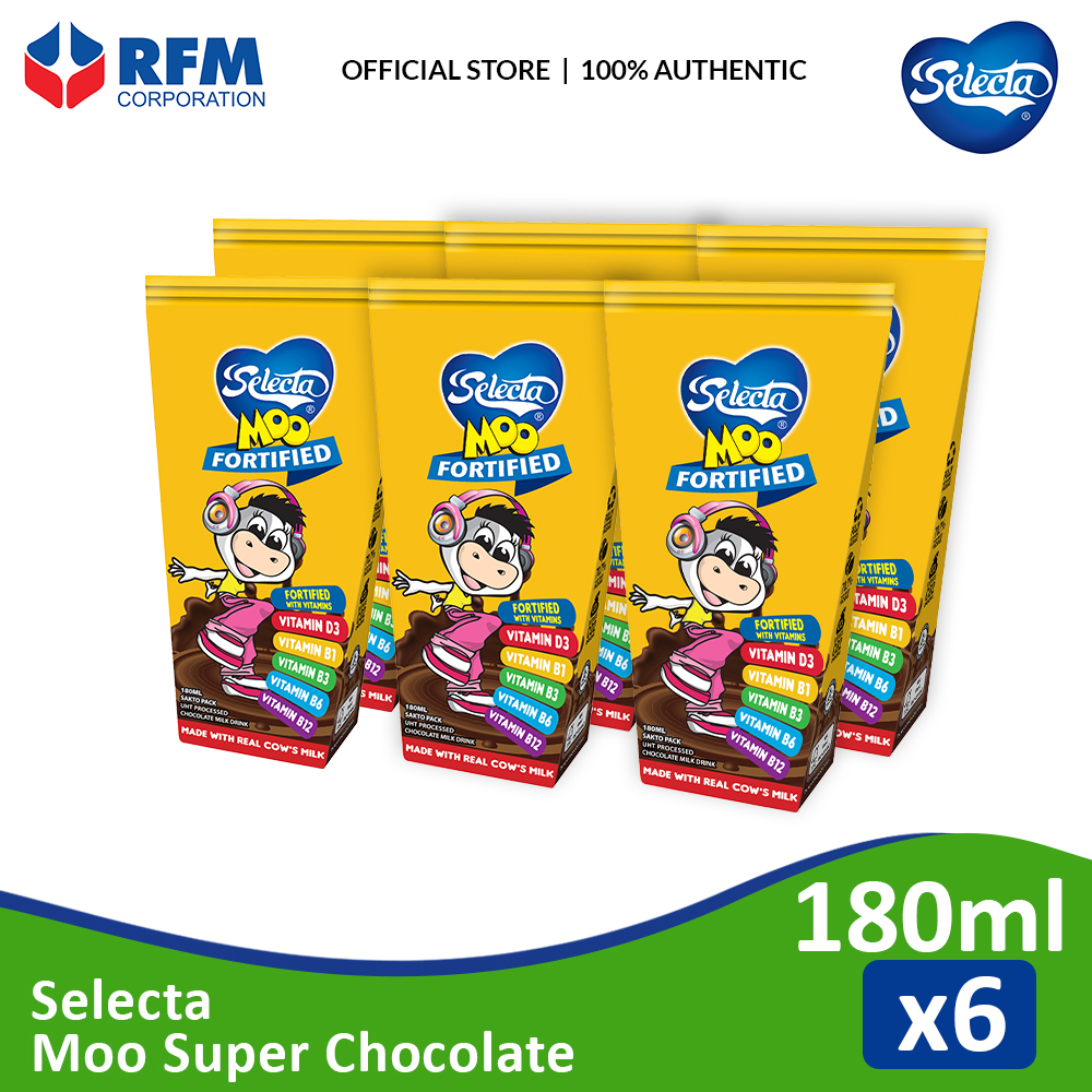 Selecta Moo Super Chocolate 180mL - Set of 6s | Shopee Philippines