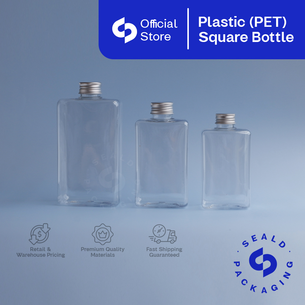PET Square Bottle Square (PSQ) 250mL, 350mL, 500mL | Shopee Philippines