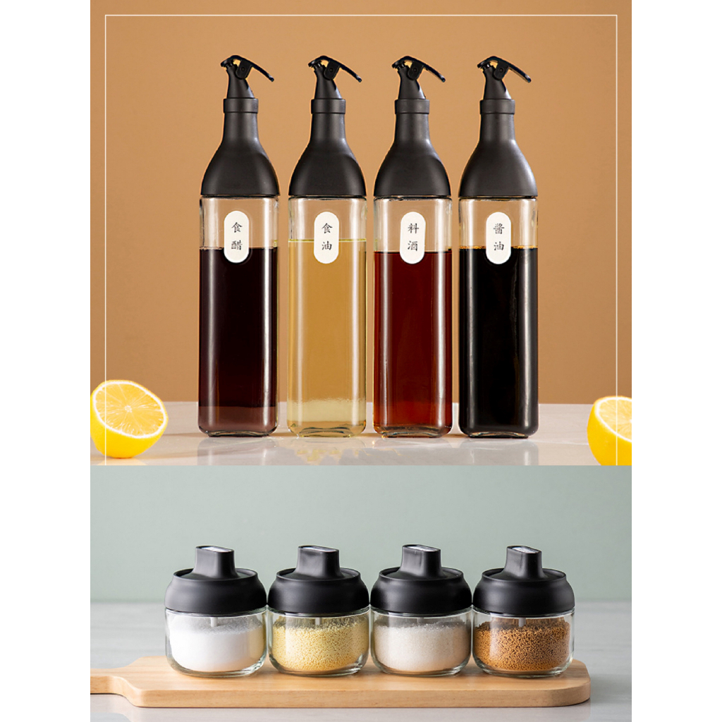 8pcs Seasoning Jar Oil Bottle Condiments Organizer Dispenser Bottle ...