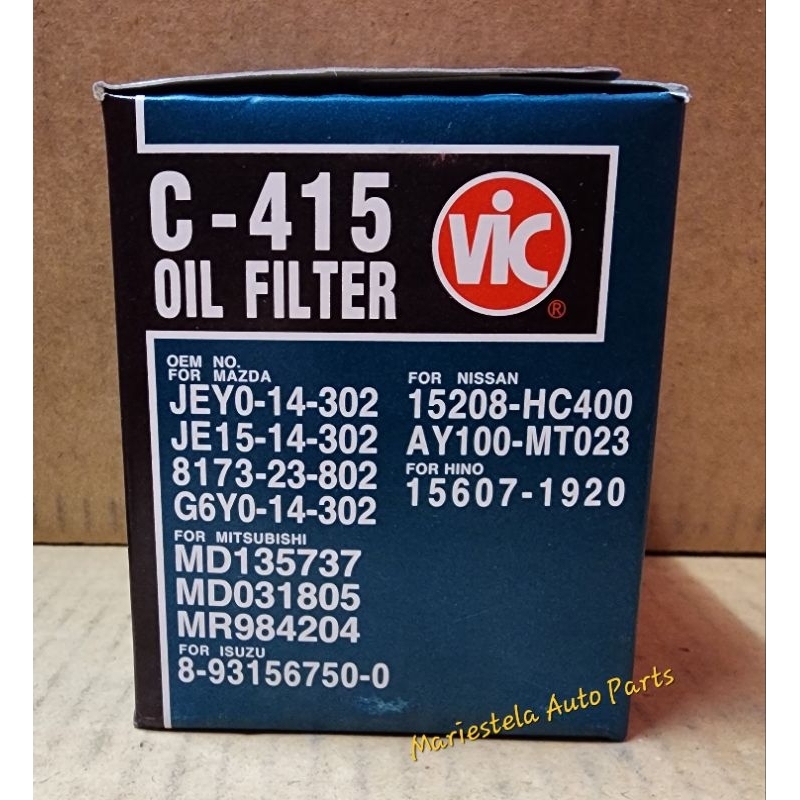 Original VIC Oil Filter C415 Mitsubishi Mirage / Lancer / Xpander ...