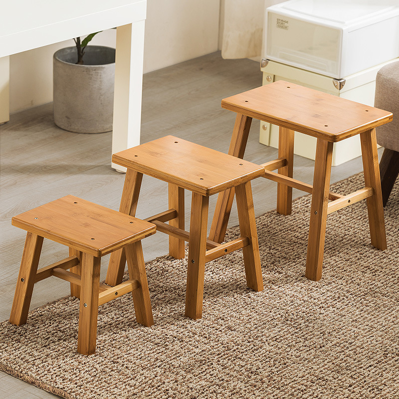 Multi-functional Bamboo Wooden Step Stool Strong Load Bearing Rectangle ...