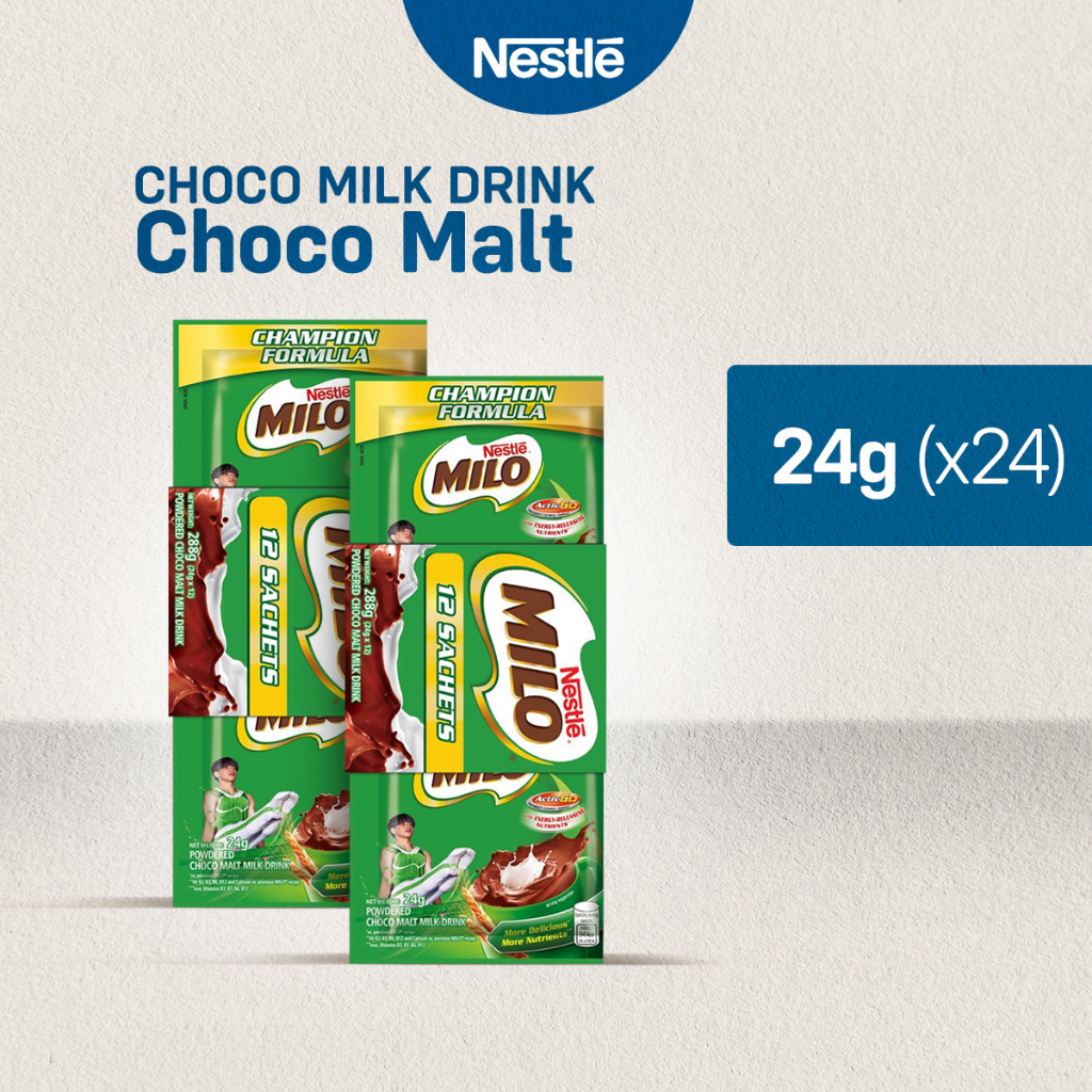 Milo Activ Go Choco Malt Powdered Milk Drink 24g Pack Of 24 Shopee Philippines