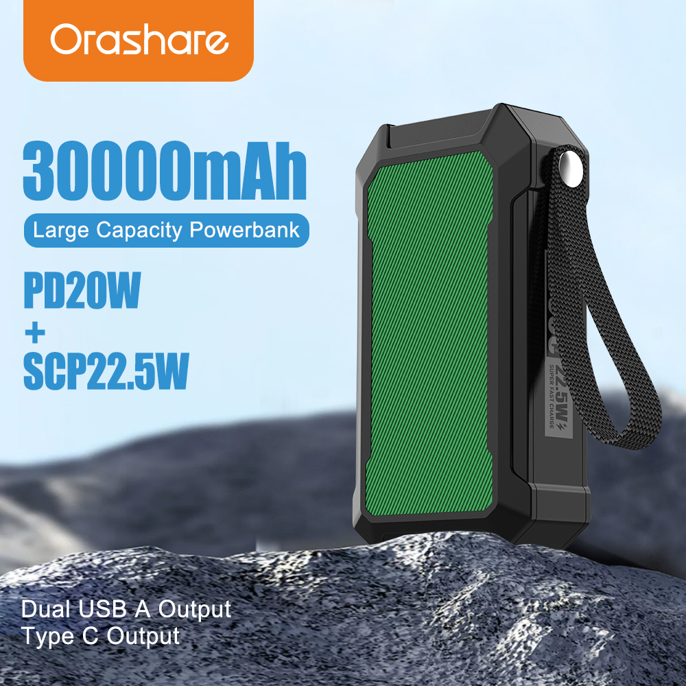 Orashare O30Pro 30000mAh Powerbank 22.5W Super Fast Charge Ultra Large Capacity 3 Output Power ...