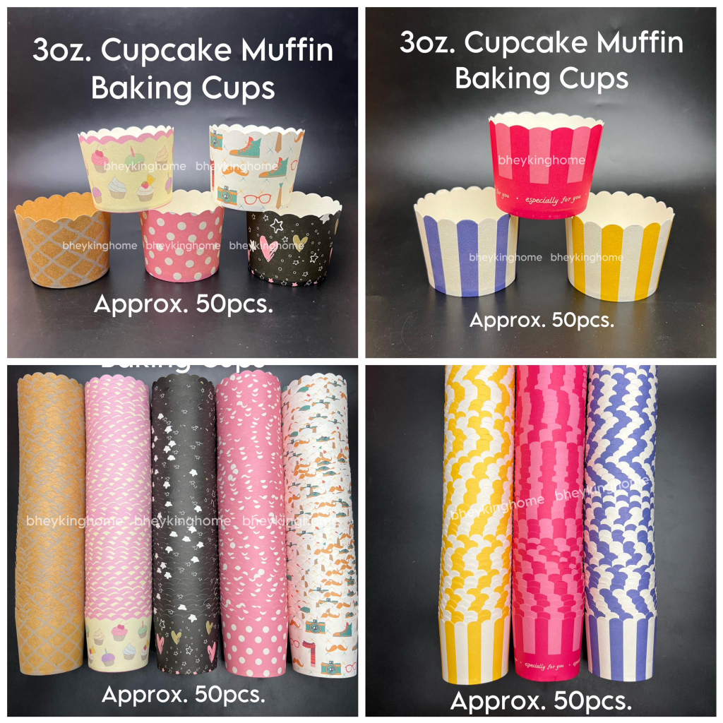 3oz Cupcake Muffin 50pcs. Baking Paper Cups Liner 50's cup liners 50s ...