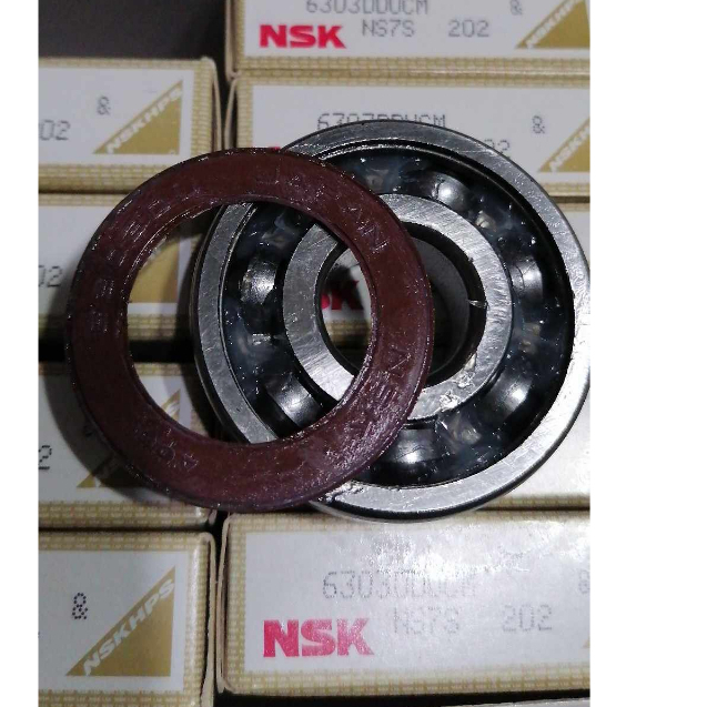 NSK Bearings 6303 DDUCM (ORIG JAPAN) Double Rubber Seal Ball Bearing ...