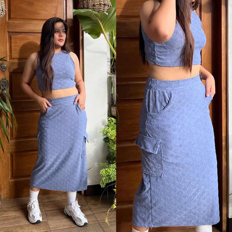 Andrea Cargo Skirt Terno Coordinates | Shopee Philippines