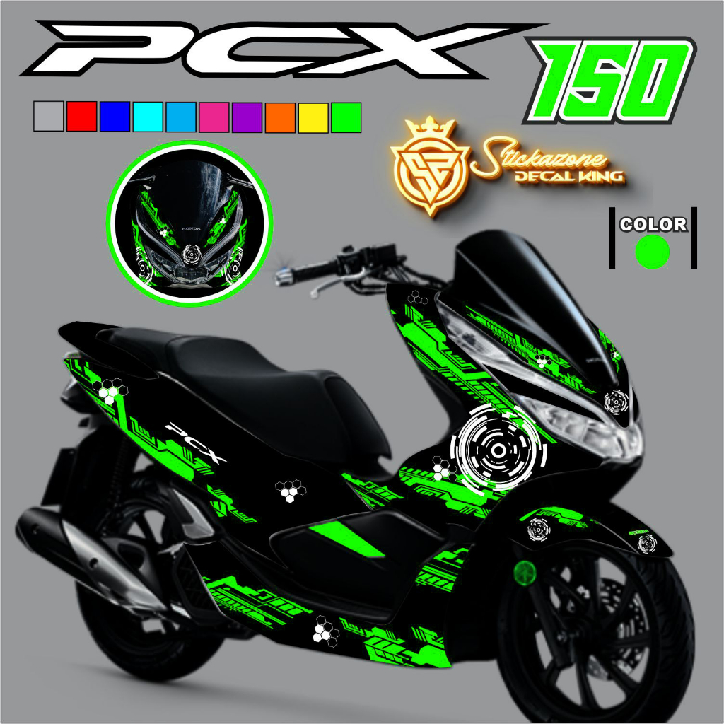 HONDA PCX 150 CIRCUIT DESIGN FULL STICKER DECALS PRINTED LAMINATED ...