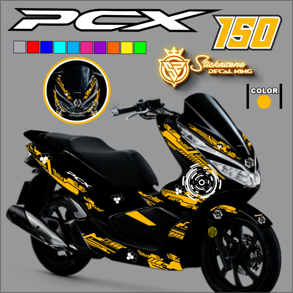 HONDA PCX 150 CIRCUIT DESIGN FULL STICKER DECALS PRINTED LAMINATED ...