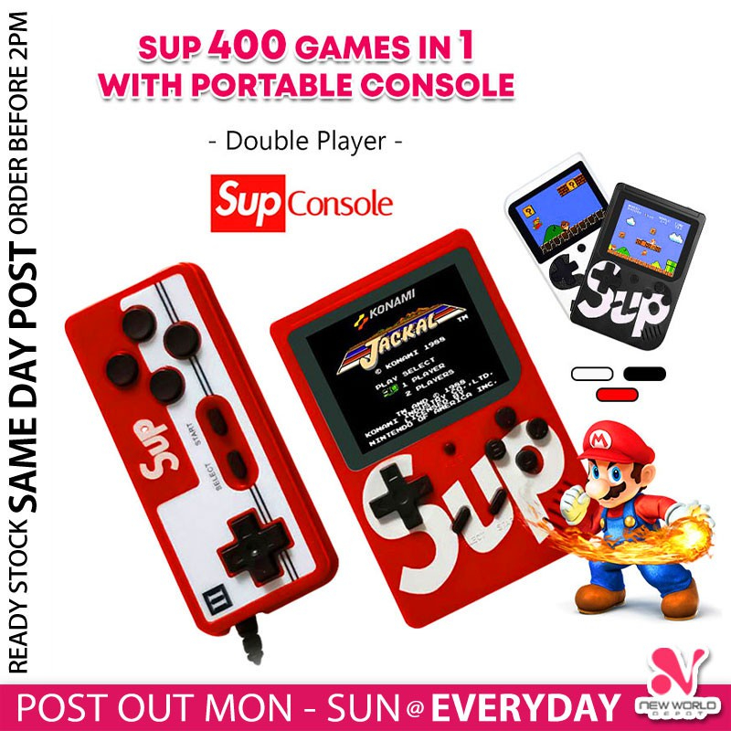 400 Style Games 2 Player Game Box Portable Retro mini Gameboy 3” LED ...