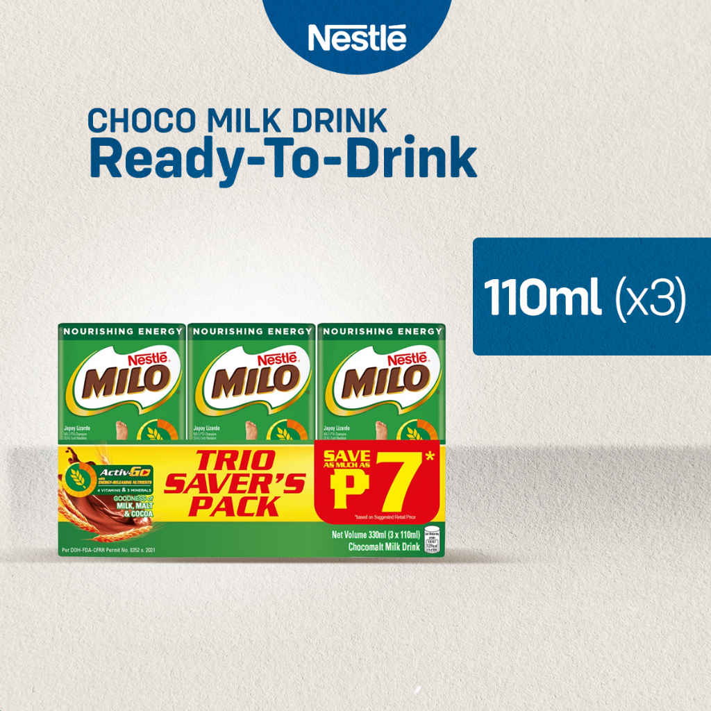 Milo Ready-to-Drink Flavoured Milk 110ml - Buy 3, Save 7 | Shopee ...