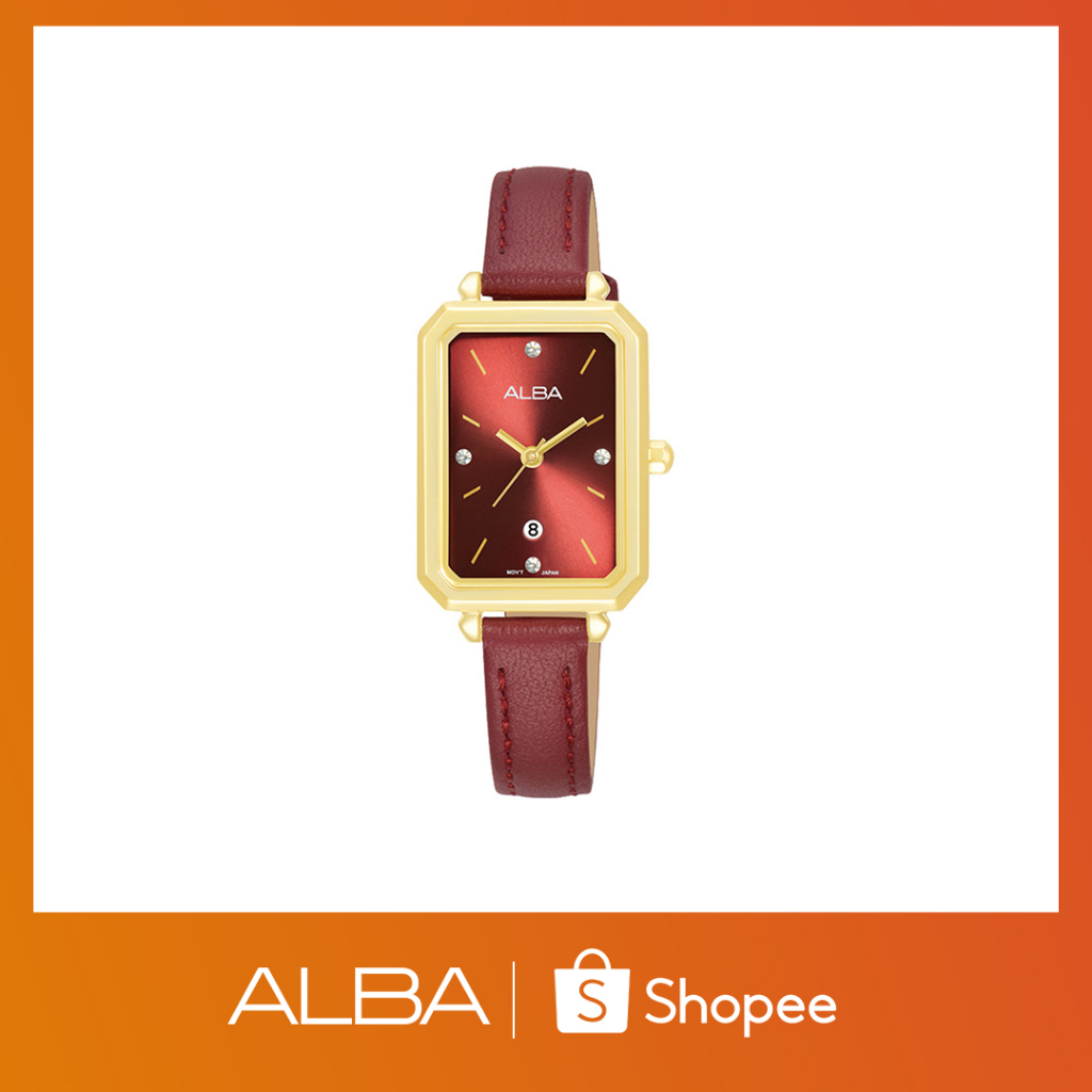 ALBA Philippines AH7CC2X1 Red Dial Red Leather Strap Women's Quartz ...
