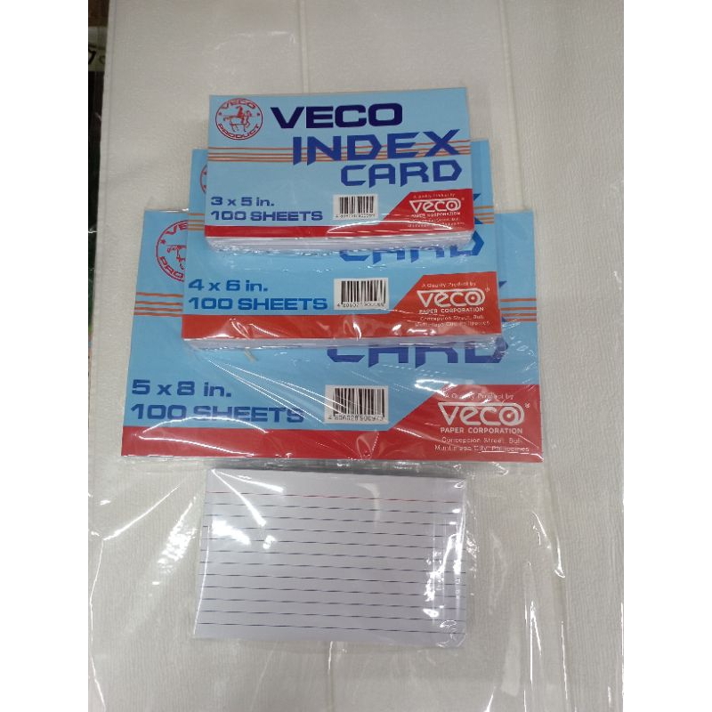 Veco Index Card 120gsm 100pcs/pack White Ruled | Shopee Philippines