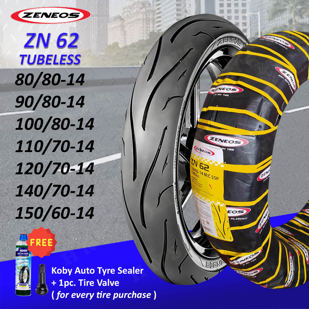 ZENEOS ZN62 RIM 14 Tubeless Tires 80/80-14 , 90/80-14 , 100/80-14 , 110 ...