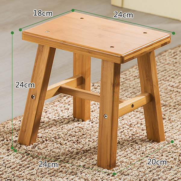 Multi-functional Bamboo Wooden Step Stool Strong Load Bearing Rectangle ...