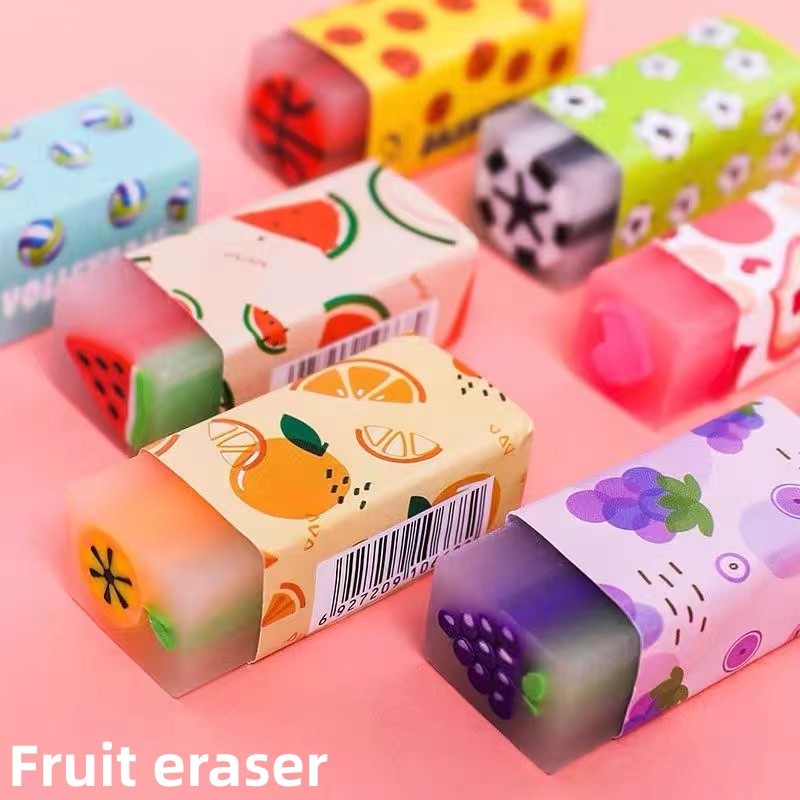 1pc Fruit Eraser Sweet Aroma Soft Rubber Kawaii School Office Supplies ...