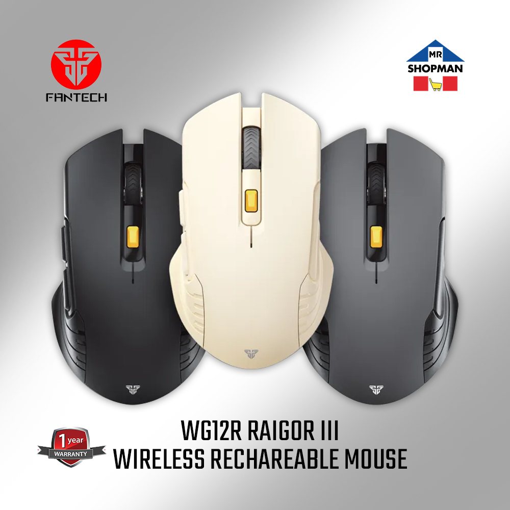Fantech WG12R Raigor III RECHARGEABLE 2.4 GHZ Wireless Gaming Mouse ...