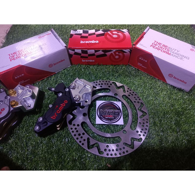 brake caliper 4pot set for aerox v1&v2. bolts not include | Shopee ...